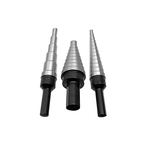 Drill America VACSET 65 24 3 Piece Unibit HSS Step Drill Bit Set drill-america-vacset-65-24-3-piece-unibit-hss-step-drill-bit-set